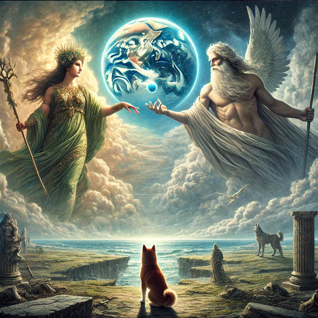 ギリシャ神話①：『天地創造と神々の誕生』With柴犬 | AIと語る-世界のむかし話