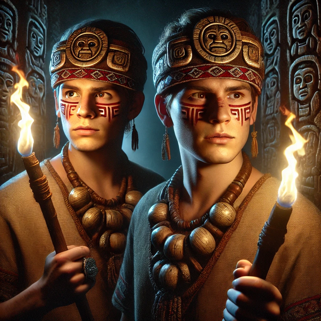 マヤ神話④：フンフンアフプーとヴクブ・フンアフプーの物語：双子たちの使命の始まり | AIと語る-世界のむかし話