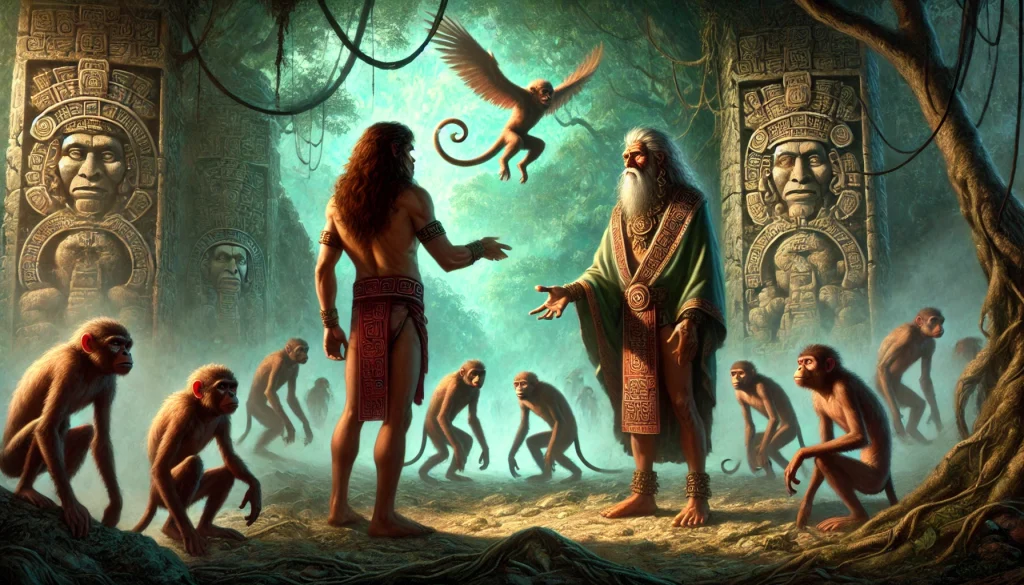 マヤ神話⑥：猿の兄弟：ホナタフとホナツの物語：フンアフプー達が猿に変えた兄達の後日談 | AIと語る-世界のむかし話