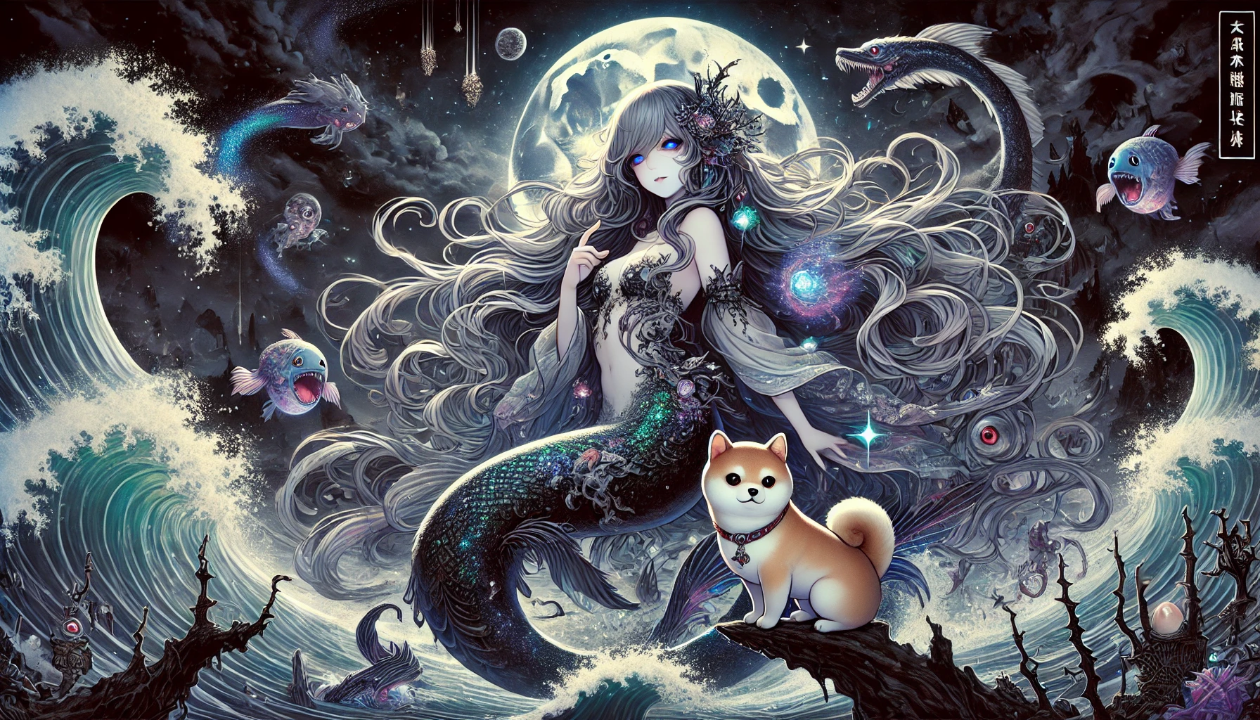 ソロモン72柱の悪魔ウェパルWITH柴犬：人魚の姿を持つ海の支配者 | AIと語る-世界のむかし話